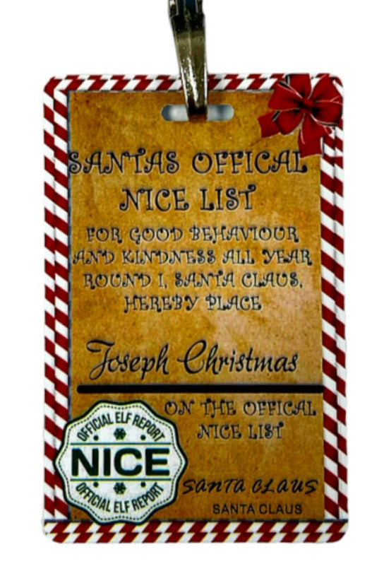 Santa's Nice List Card, Children, Christmas - Personalised Name – Cards ...