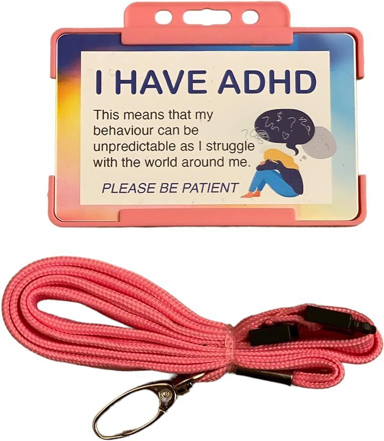 I Have ADHD Awareness ID Card And Lanyard - Cards And Tags UK Ltd