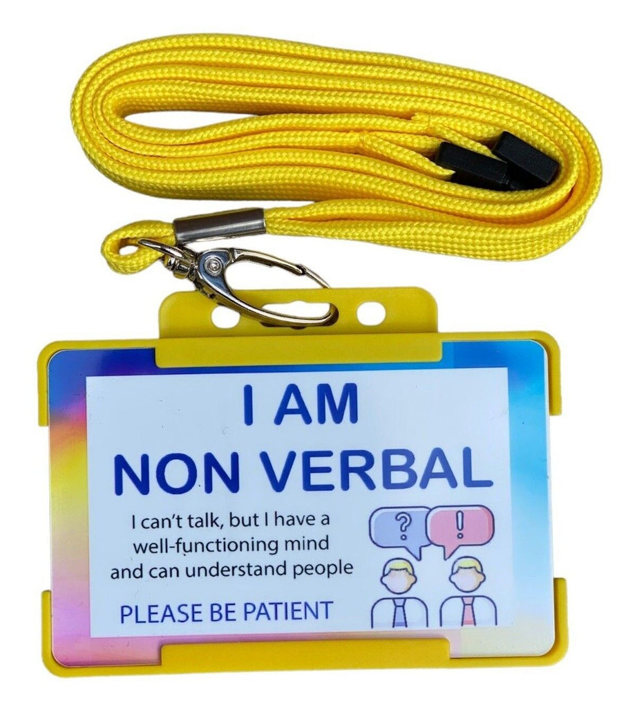 I Am Non-Verbal Awareness ID Card and Lanyard - 8 Colours – Cards And ...