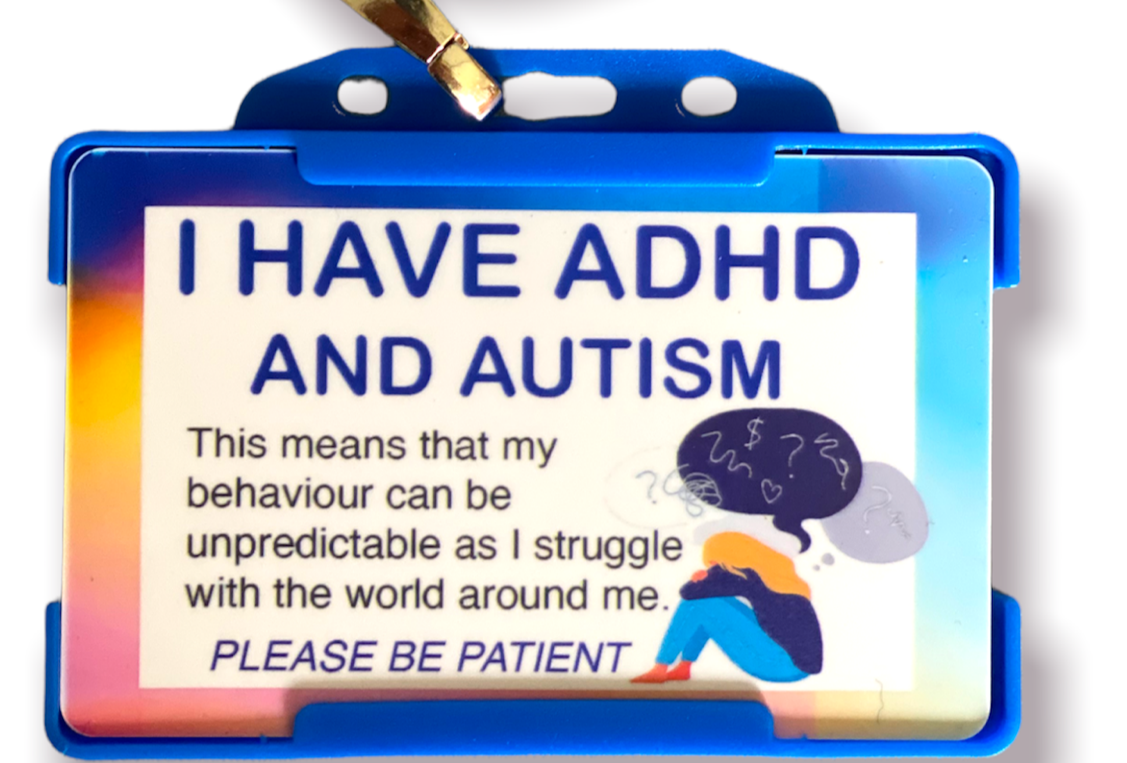 I Have ADHD And Autism Awareness ID Card and Lanyard - Choice of ...