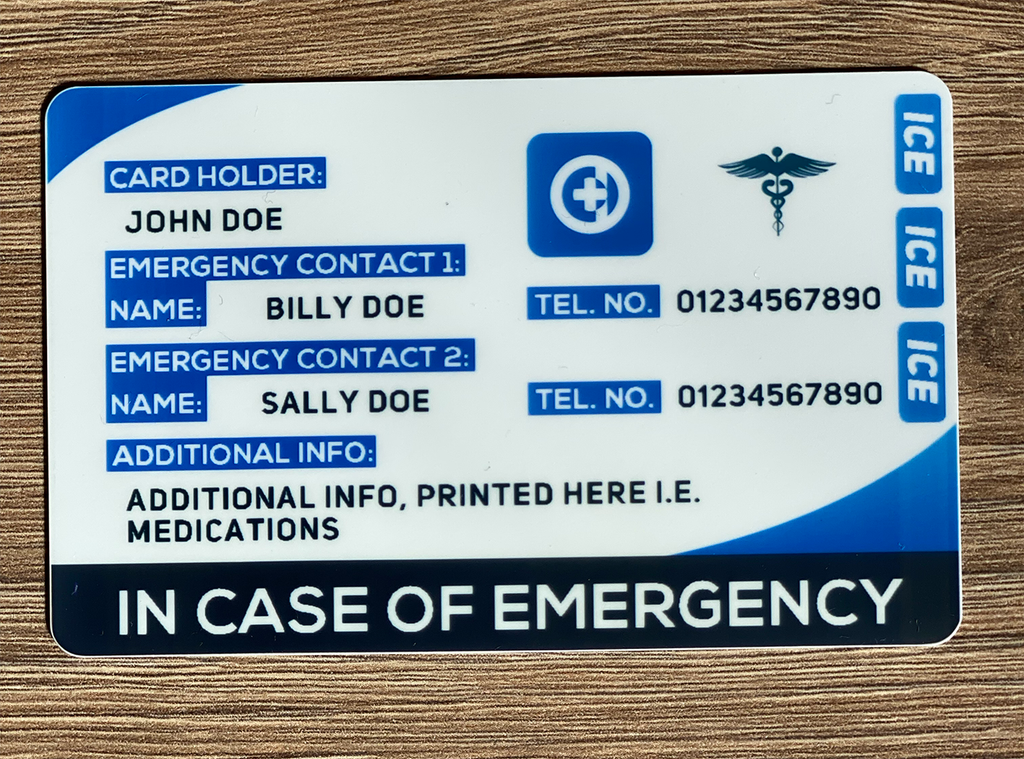 Custom Emergency Medical Alert ID Card – Cards And Tags UK Ltd
