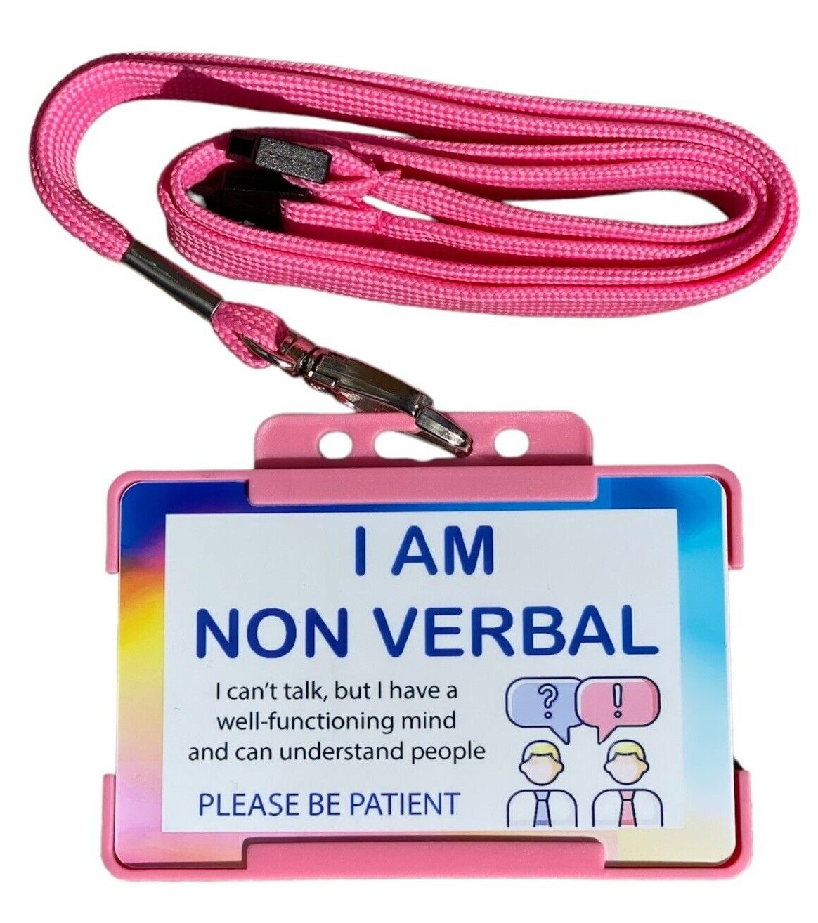 I Am Non-Verbal Awareness ID Card and Lanyard - 8 Colours - Cards And ...